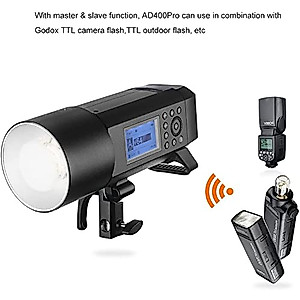 Godox AD400Pro All-in-One Outdoor Flash Strobe, 400W 2.4G TTL Portable Speedlite with Rechargeable Battery and Bowens Mount and Godox Mount