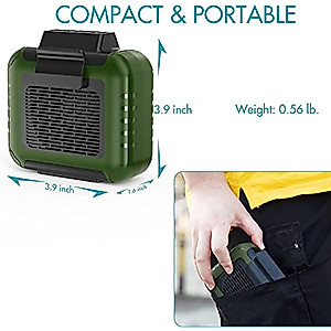PANERGY Portable Waist Clip Fan with 6000mAh Rechargeable Battery,3 Speeds,Max.24H Working,Hand Free Waist Fan with Lanyard & Belt for Jobsite,Gardening,Fishing
