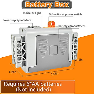 ZMBlock 4-in-1 Motor Kit Engine Kit Electric Motors Kit Power Function Set Building Blocks 1 High-Speed M Motors, 1 Battery Box, 1 Switch, 1 Light Cord Birthday Presents for Kids and Adults