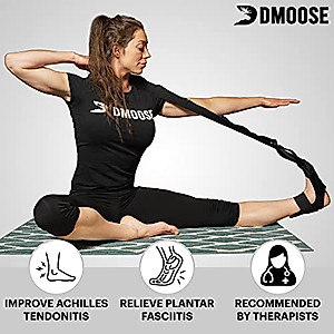 DMoose Calf Stretcher & Foot Stretcher for Plantar Fasciitis - Hamstring Stretcher Stretching Strap for Achilles Tendonitis, Leg Stretcher Ligament Stretching Belt for Pain Relief, Dancers and Yoga