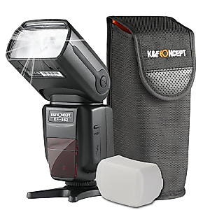 K&F Concept Camera Flash Speedlite with LCD Display, External Flash Speedlite Compatible with Canon Nikon Sony Olympus Pentax DSLR & Digital Cameras with Single-Contact Hot Shoe