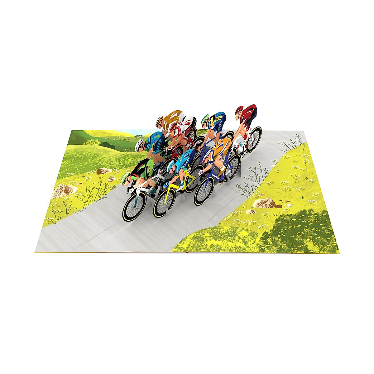 Liif Bicycle Racing Cycling 3D Greeting Pop Up Fathers Day Card, Birthday Card for Him, Men, Dad, Cyclist, Competitive Bicycler, Sara Miller, Retirement Card | With Message Note | Size 8 x 6 Inch