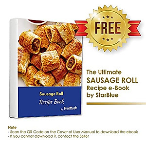Sausage Roll Maker by StarBlue with FREE Recipe ebook – Make 4 Quick and Delicious Breakfast Sausage Rolls and Snacks in Minutes AC120V 60Hz 850W