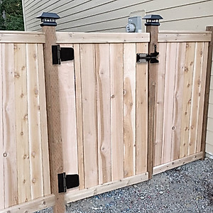 HOME MASTER HARDWARE 3-1/2 inch Heavy Duty T Hinge Gate Hinges Steel Black Finish with Screws 6-Pack (Black)