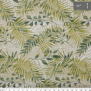 Kt KILOtela Printed Canvas by The Yard, Upholstery, Headboards, Accent Pillows, Handbags, Tote Bags, Window Treatments, Draperies, 110" Width, Cosme, Ferns, Green