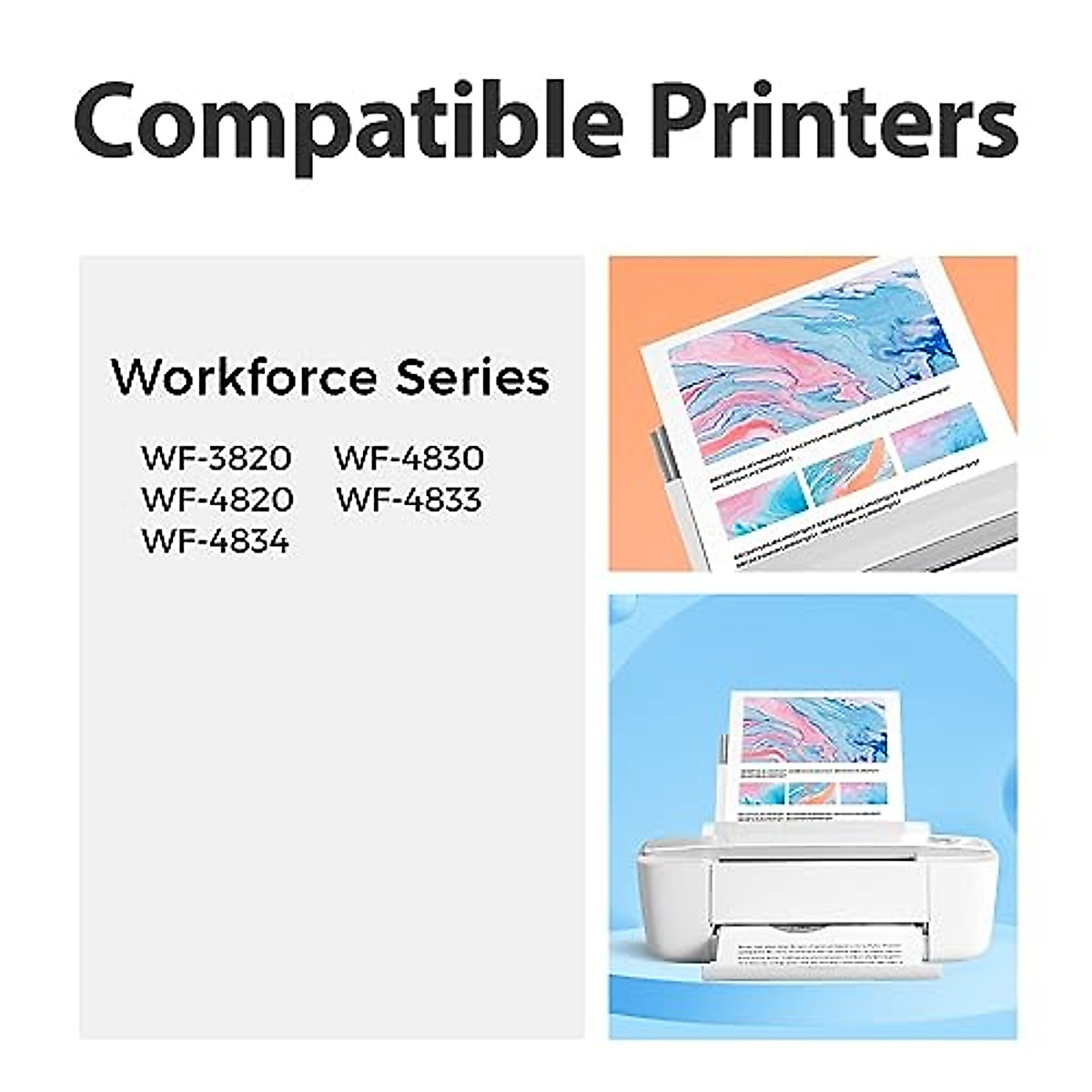 822 XL 822XL Ink 822 Remanufactured Ink Cartridges Replacement for Epson 822XL Ink Cartridges Combo Pack to use with Epson Workforce Pro WF-3820 WF-4820 WF-4830 WF-4833 4-Pack 822XL 822