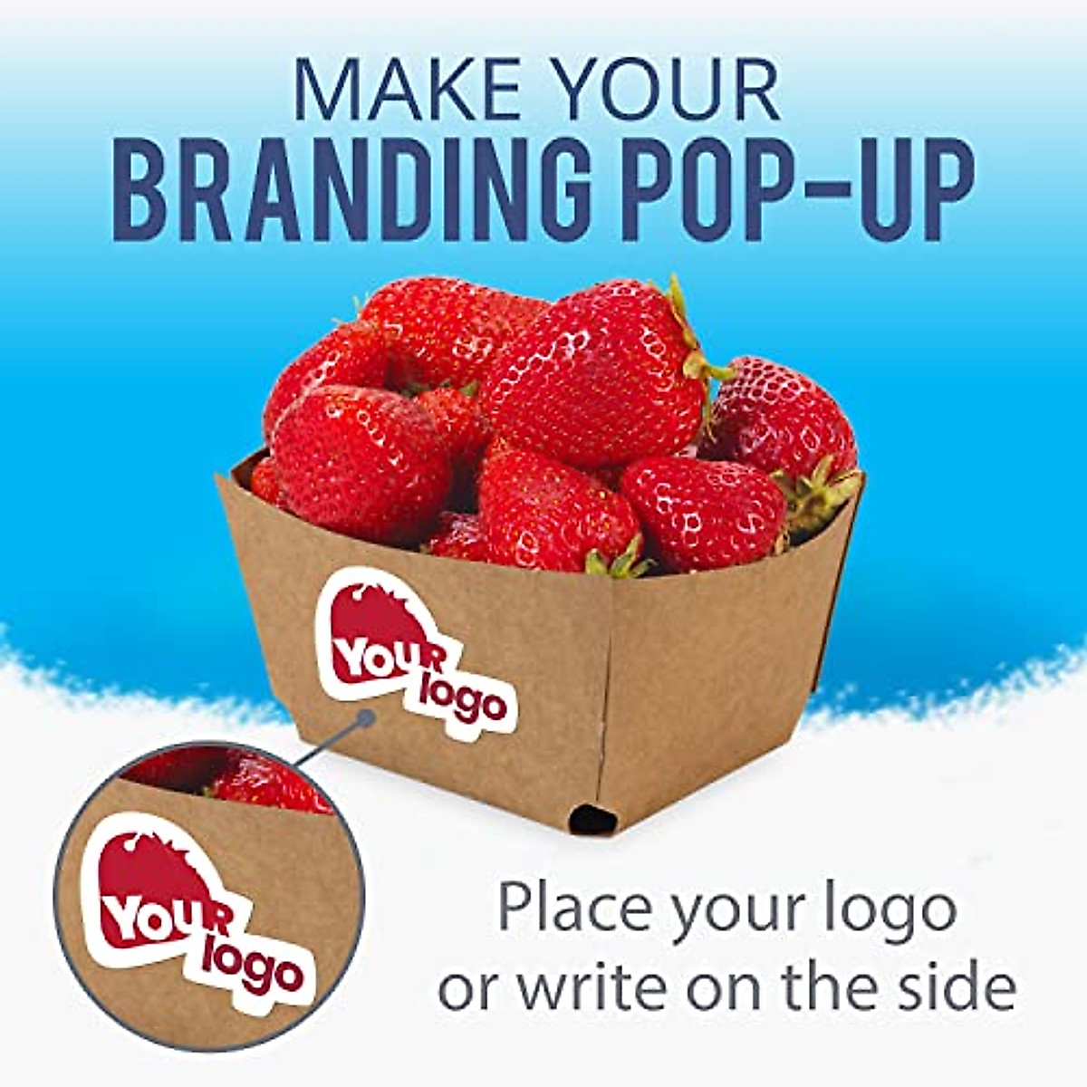 IDL Packaging Pint Berry Basket, Brown (Pack of 100) - Strong and Food-Safe Cardboard Containers for Freezing or Storing Small Fruits - Perfect Farmers Market Supplies