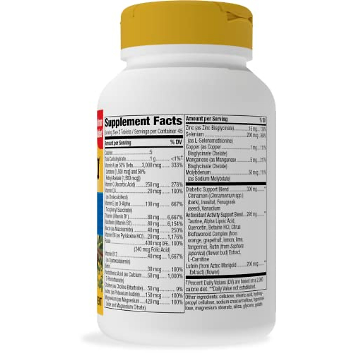 Nature's Way Completia Diabetic Multivitamin, High Potency B-Vitamins. 90 Tablets