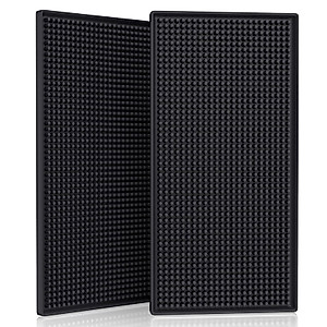 Noverlife 2PCS Barber Work Station Mat for Salon, Flexible PVC Heavy Duty Antiskid Rubber Mat for Stations, Service Mat Cushion for Bar, Heat-Resistant Pad Tools for Styling Hair Dryers Hair Trimmers