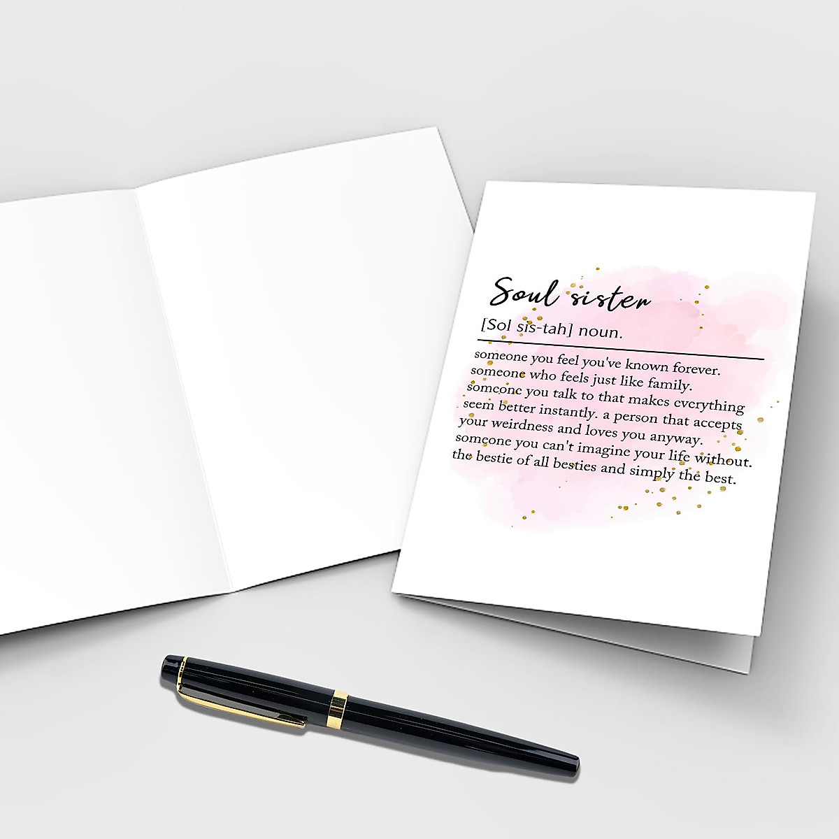 Qiliji Soul Sister Definition Birthday Card, Bestie Birthday Card Gift, Funny Birthday Card for Best Friend, Friendship Birthday Card