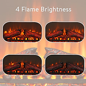 Innoflame 23" Electric Fireplace Insert, Fireplace Heater with Remote, Adjustable 4 Flame Brightness, Log Set, Low Noise, 8H Timer, Overheating Protection, 1400W (23" X 19.7")