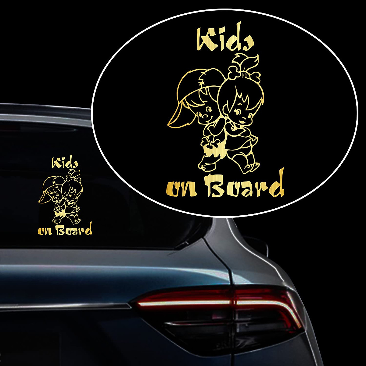 Iprokiu 3pcs Baby on Board Sticker for Car Kids on Board Car Decal Cute Footprint Baby Kids Safety Warning Sticker Car Window Bumper Sticker Vinyl Decal Baby in Car Sticker (Brushed Gold)