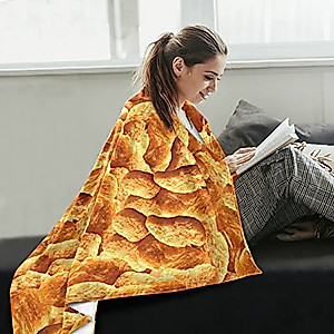 Chicken Nuggets Throw Blanket for Teens Boys Girls and Adults Soft Warm Cozy Funny Food Midweight Flannel Blankets for Couch Sofa Bed Camping Travel Home Decor 50" X 60"