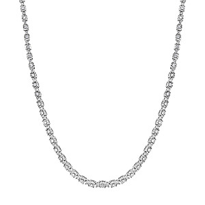 Beyond Brilliance Tennis Necklaces for Women - 1.00 Carat Illusion Set Round Cut Diamond Tennis Necklace in Sterling Silver | Fine Jewelry for Her| Gift Box Included