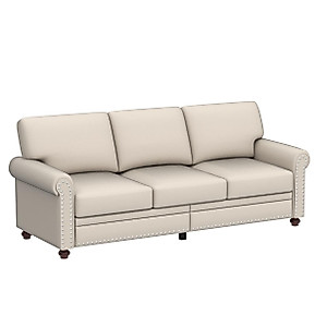 Dolonm Mid Century Modern Sofa 82" Upholstered Couch with Storage 3 Seater Sofas for Living Room, Apartment, Beige