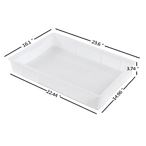 Gainhope 4-Pack Commercial Stackable Pizza Proofing Dough Box, Plastic Pizza Dough Boxes, White