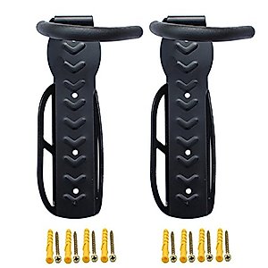 2PCS Bike Rack Garage Wall Mount Bikes Hanger Storage System Vertical Bike Hook for Indoor Shed - Easily Hang/Detach - Heavy Duty Holds up to 65 lb With Screws Black By Vilobyc