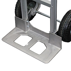 US Cargo Control Aluminum Hand Truck w/Wide 18" Nose Plate & Pneumatic Wheels