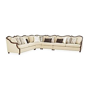 Michael Amini Chamberi Sectional Sofa - Toast/Warm Cognac