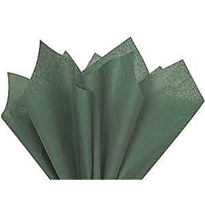 Forest Green Tissue Paper 15 Inch X 20 Inch - 100 Sheets Premium Quality Tissue Paper by A1 bakery supplies Made in USA