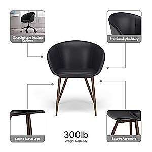 HON Basyx Monroe Upholstered Guest Chair, Black Bonded Leather