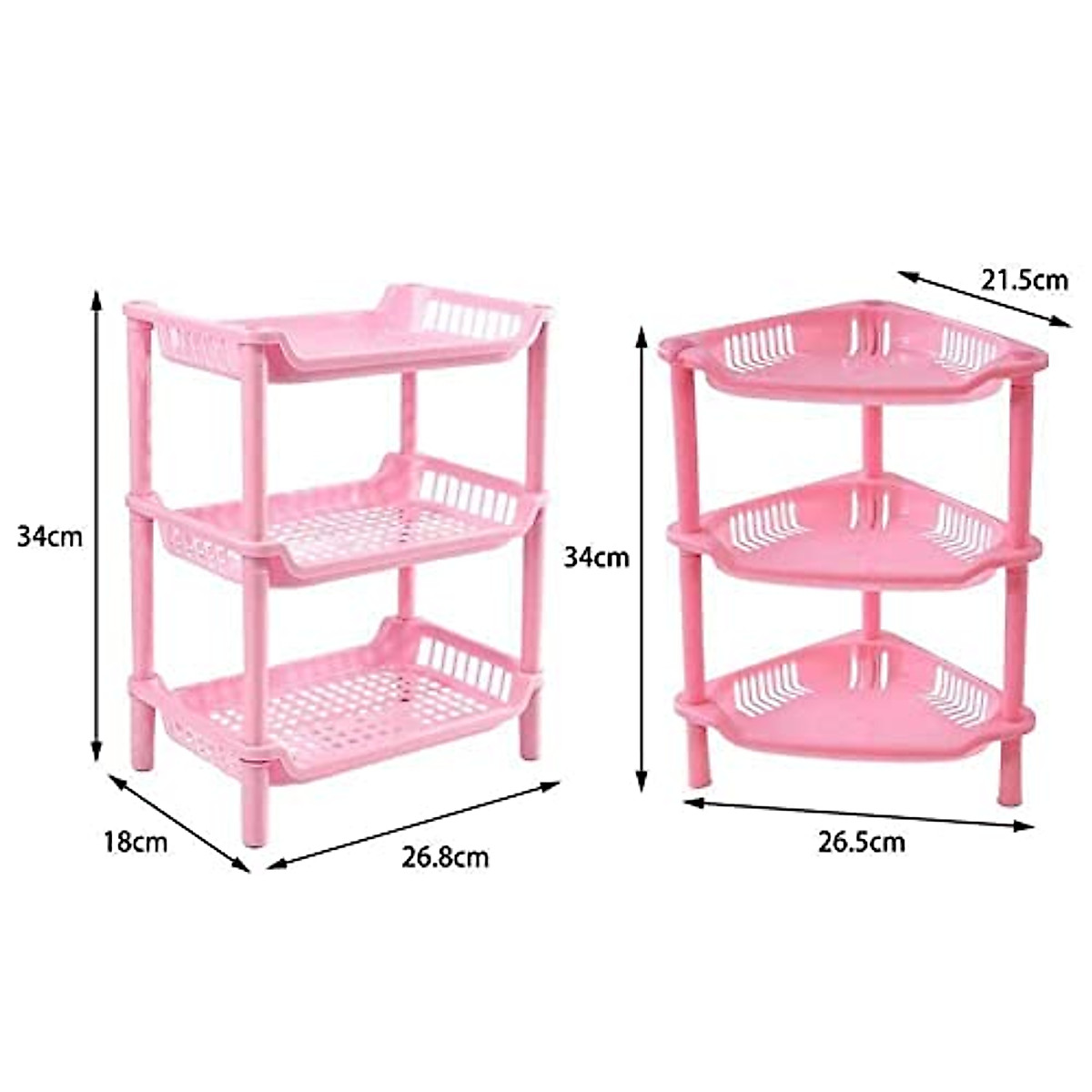 PLGEBR 3 Layers Kitchen Organizer Storage Rack Plastic Assembled Sundries Organization Holder Bathroom Home Storage Shelf