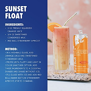 Red Bull Amber Edition Strawberry Apricot Energy Drink, 8.4 Fl Oz, 4 Cans