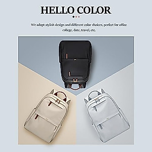 GOLF SUPAGS Laptop Backpack for Women Work Travel Backpacks Computer Bag Casual Daypack Fits 14 Inch Notebook (Apricot)