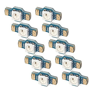 WS2812 LED Module, 5V High Brightness Low Drive Voltage PCB 10Pcs Simple Circuitry WS2812 RGB LED Module Large Scattering Angle for Replacement