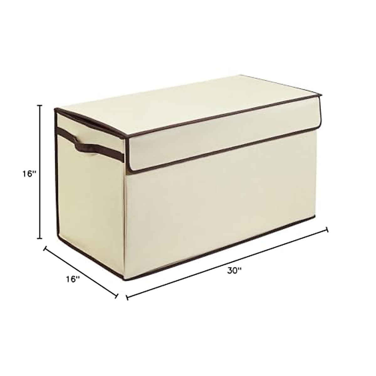 Great Useful Stuff G.U.S. Large Collapsible Toy Box | Toy Organizers, Storage bin, basket with Lid | Sturdy 600D Polyester Toy Chest | Durable, Storage Box for Kids’ Playroom | 30"x16"x16" (Ivory)
