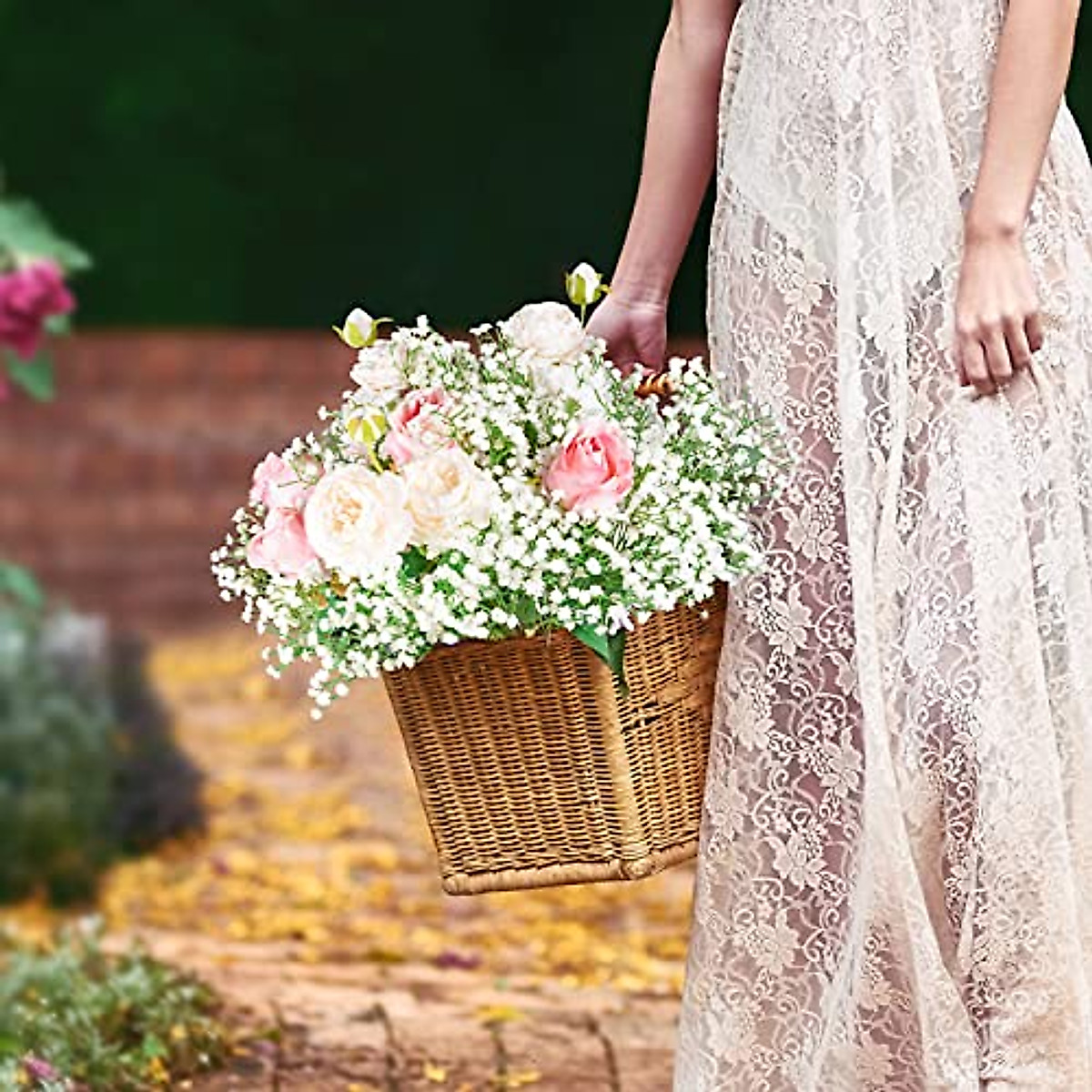 LYLYFAN 18 Pcs Babys Breath Artificial Flowers, Gypsophila Real Touch Flowers for Wedding Party Home Garden Decoration