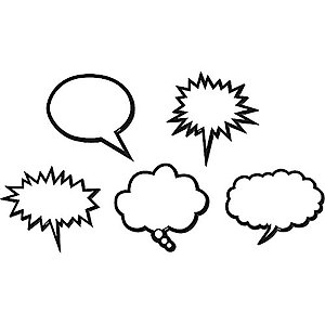 Teacher Created Resources Speech Bubbles Magnetic Accents, Black & White (77203.0)