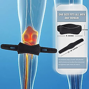 WOPOKY Patella Tendon Knee Strap, Knee Pain Relief for Torn Meniscus ACL MCL Arthritis Tendonitis, Knee Brace Support for Working Out Weightlifting Squats Running Jumpers Tennis. （2 Pack）