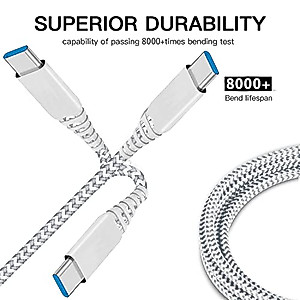 10FT 2Pack Long USB C Cable Charger Cord for LG K51 Q70 Velvet 5G K92 Wing 5G/Stylo 6 5 4 5X/V60 G8X G8 G7 V50 V40 V35 Thinq,Q7 Plus,Nokia X100 G300,T-Mobile REVVL V+ 5G/REVVL 5G,Fast Charge Charging