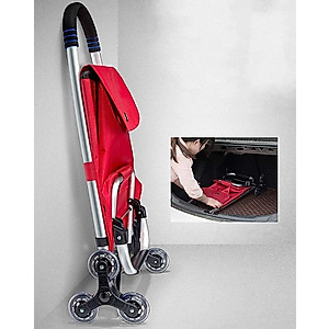 Shopping Trolley on Wheels Multi Function Shopping Cart Folding Rolling Bag with 3 Wheels for Climb Stair Grocery Laundry Utility Storage Hand Trucks,