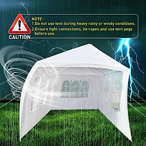 10'x30' Outdoor Party Tent, Wedding Patio Gazebo, Canopy Tent with 8 Removable Sidewalls and 2 Doors, Cater Events Pavilion with transparent windows, Waterproof, Easy Set