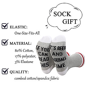 ZJXHPO Baseball Party Gift If You Can Read This It’s Beer And Baseball Time Sock Gifts for Men Baseball Lover Player Gift (Read beer baseball)