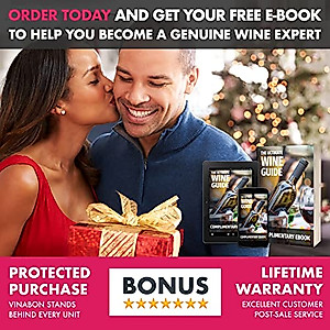 VINABON Electric Wine Opener - New 2023 Battery-Operated Electric Wine Bottle Opener with Wine Foil Cutter - One-Click Reusable Automatic Electronic Wine Opener Corkscrew. Includes WineGuide Ebook