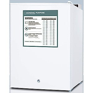 Summit Appliance FF28LWHGP Compact General Purpose All-refrigerator in White Finish with 2.4 Cu.Ft. of Storage Capacity, Automatic Defrost, Front-mounted Lock, Digital Thermostat, Internal Fan