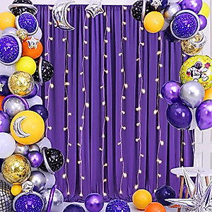 10x10 Purple Backdrop Curtain for Parties Wedding Wrinkle Free Purple Photo Curtains Backdrop Drapes Fabric Decoration for Birthday Party Photography 5ft x 10ft,2 Panels