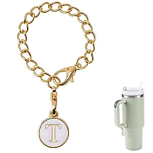 MOTAIN Letter Charm Accessories For Stanley Cup,Name Id Letter Handle Charm For Stanley Tumbler,Water Cup Handle Identification Letter Charm(T)