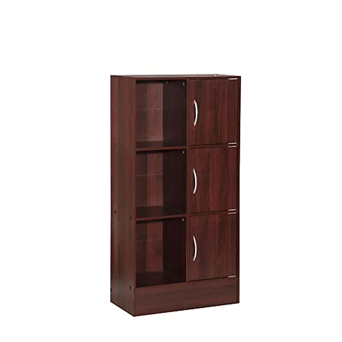 Contemporary Home Living 47" Mahogany Brown Multipurpose Bookcase with Doors