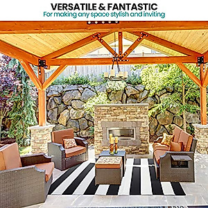 NANTA Black and White Striped Rug 5 x 6.5 (59"x79") Cotton Machine Washable Indoor Outdoor Stripe Rug Farmhouse