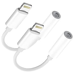 Apple MFi Certified 2 Pack Headphone Adapter for iPhone,Lightning to 3.5 mm Headphone Jack Adapter Audio Aux Cord Dongle, Compatible with iPhone 13/12/11/XS/XR/X 8/, Support Call+Music Control