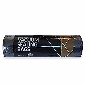 SEZONS - Diamond Bags - Black/Clear - Vacuum Sealing bags 5mil - Roll (15x50, Black/Clear)