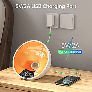 EDUP IN Sunrise Alarm Clock Wake Up Light APP/Voice Control Smart Sunlight Simulation Sleep Aid Bluetooth Speaker Snooze 4 Alarms FM Radio 7 Natural White Noise WiFi 12/24H USB Charging Port