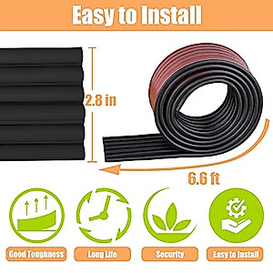 Amerbro Bunk Bed Ladder Pads - PVC Soft Corner Protectors with Strong Adhesive Bunk Bed Ladder Cover for Stair Steps Foot Comfort 6.6 ft (2M) - Black