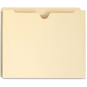 Smead 100% Recycled File Jacket, Reinforced Straight-Cut Tab, 2" Expansion, Letter Size, Manila, 50 per Box (75605)