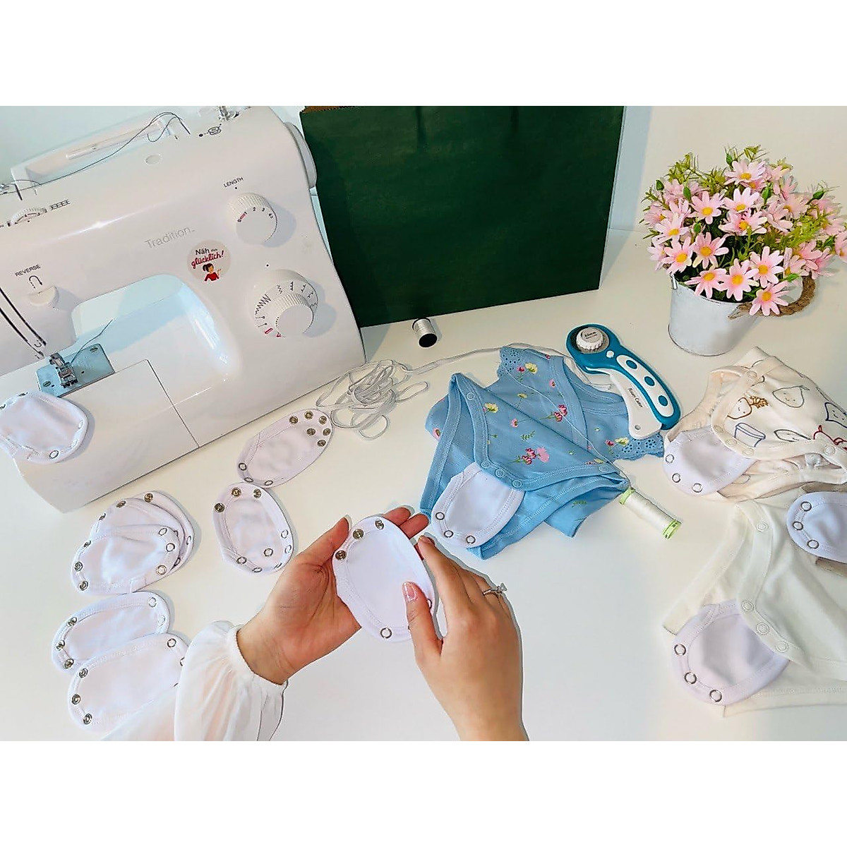 Matissa Baby Bodysuit/Onesie Extenders (Pack of 3 White)