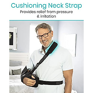 Vive Shoulder Abduction Sling - Immobilizer for Injury Support - Pain Relief Arm Pillow for Rotator Cuff, Sublexion, Surgery, Dislocated, Broken Arm - Brace Includes Pocket Strap, Stress Ball, Wedge